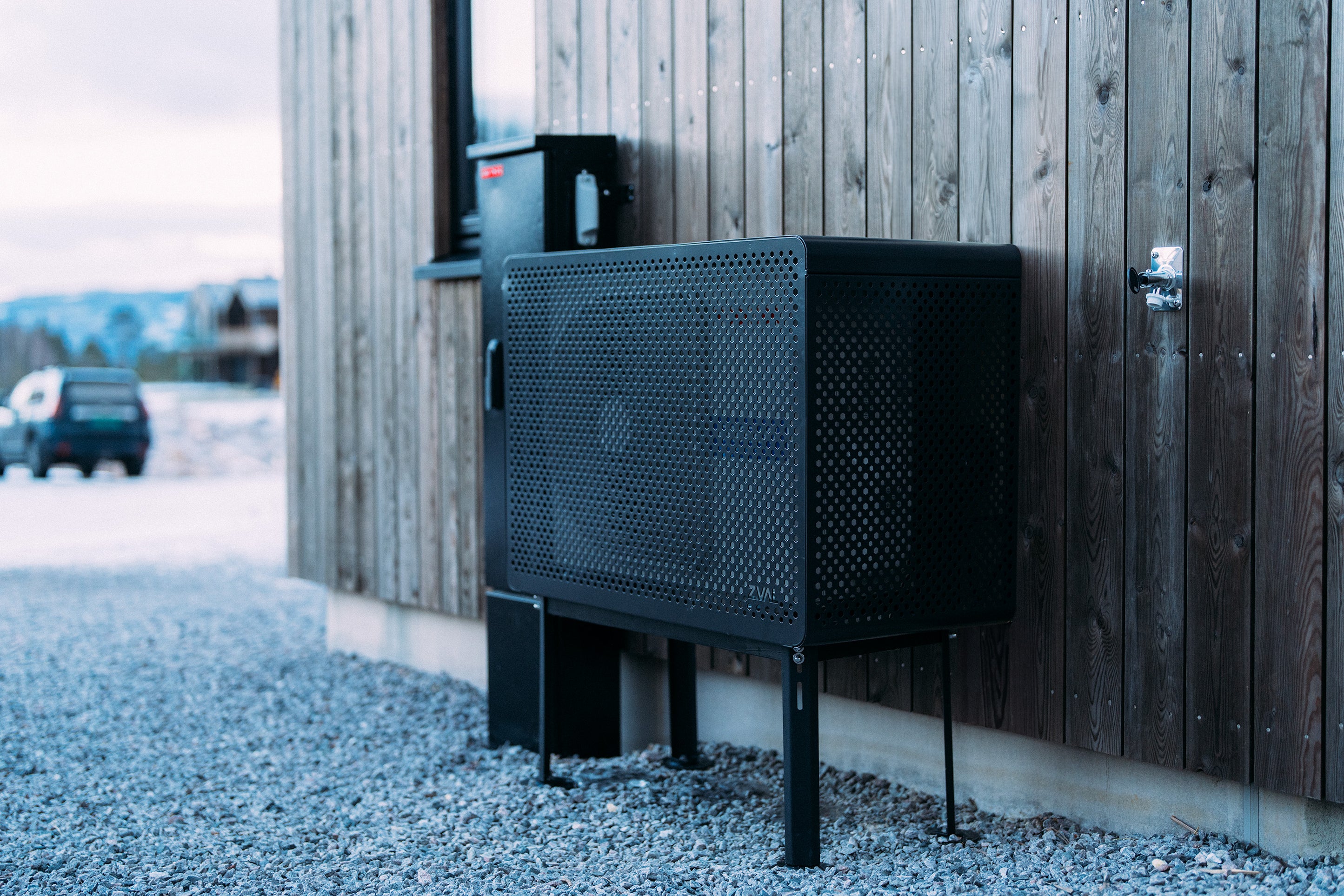 Varmepumpehus aluminium - Antrasitt grå - Varmepumpe beskyttelse – NO.Zval